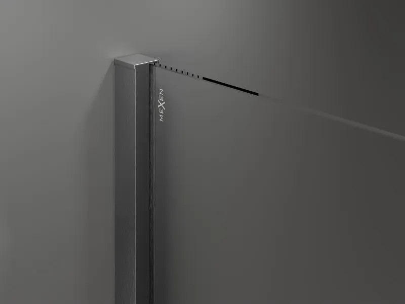Mexen Velar, posuvné dveře do otvoru typ Walk-In 80 cm, 8mm čiré sklo, grafitová matná, 871-080-000-03-66
