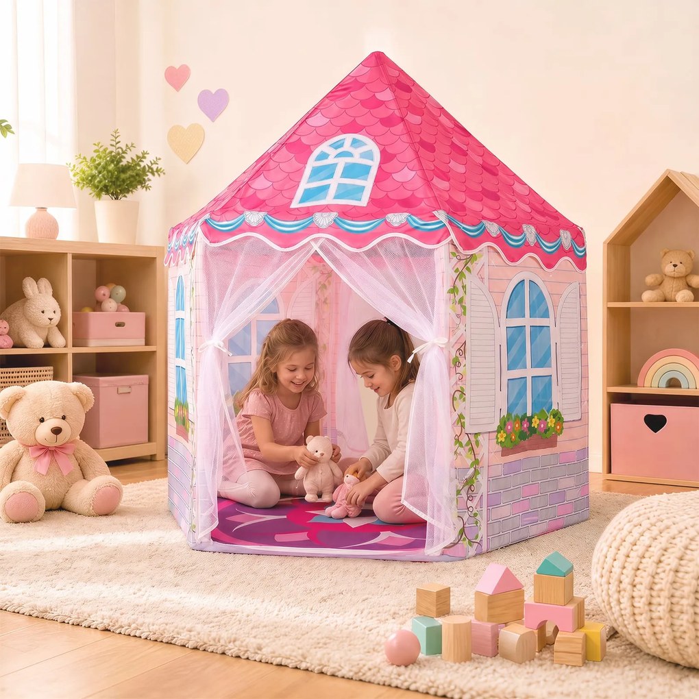 Costway Dětský stan v designu princeznovského hradu pro děti od 3. Play tent