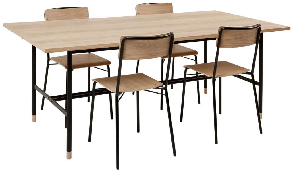 Dubový jídelní stůl Woodman Jugend II. s kovovou podnoží 200x95 cm