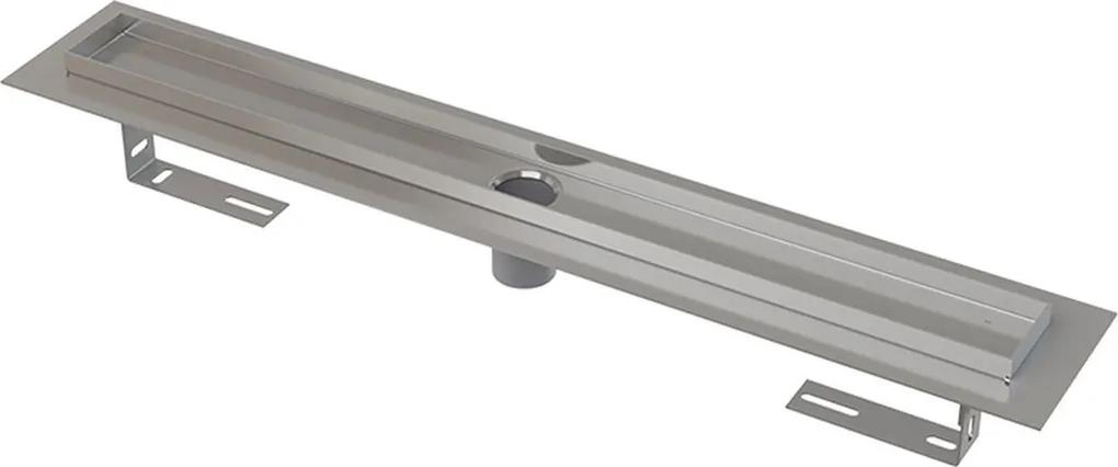 ALCAPLAST podlahový žlab 950 mm s okrajem pro perforovaný rošt, bez zápachové uzávěry APZ2001-950