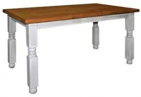 Jídelní selský rustikální stůl z masivního dřeva 90x160cm MES 01B - K01 světlá borovice