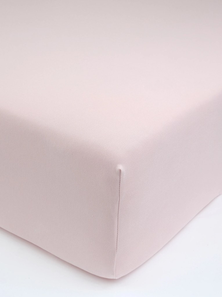 MK Lůžkoviny Jersey prostěradlo s elastanem Deluxe 160 × 200 cm – pudrové