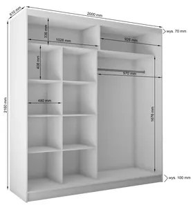 Kvalitní Šatní Skříň Celeste 200 cm Dub artisan