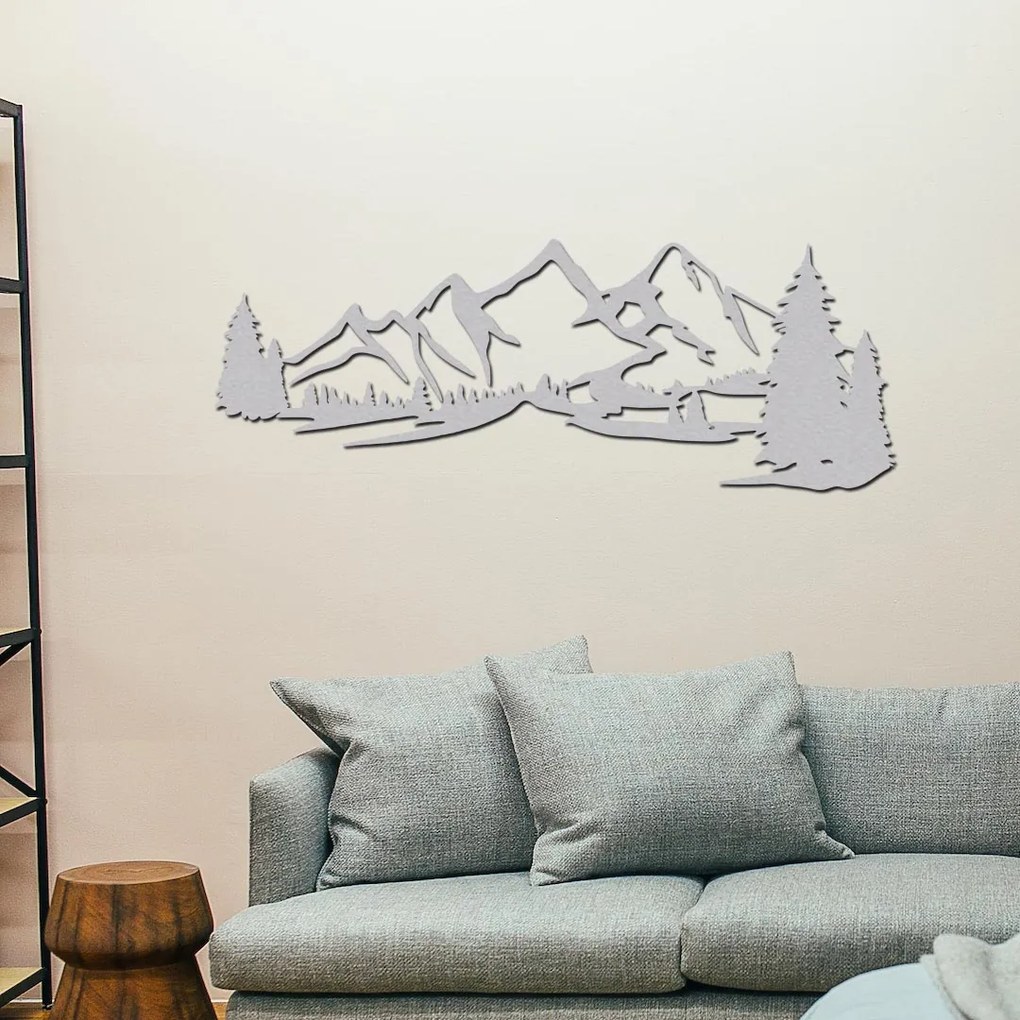 dřevo života Dřevěný obraz HORY Zvolte rozměr (cm): 40x15, Zvolte barvu dekoru: Ořech