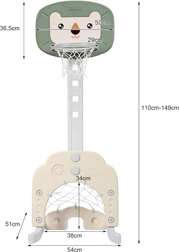 Costway 3-in-1 Sada basketbalových košů Batolecí basketbalový koš