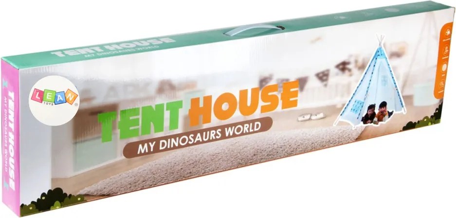 LEAN Toys Dětský stan Tipi s mráčky, vodotěsný domeček na zahradu