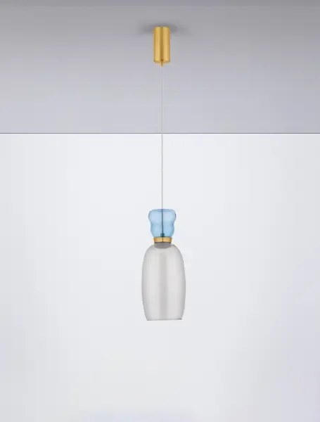 Designový lustr Pluma modrá