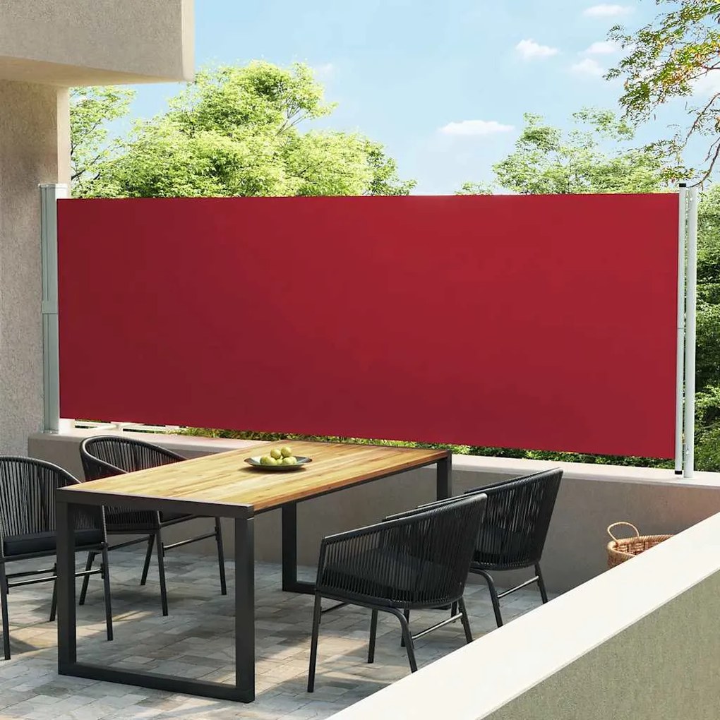 Zatahovací boční markýza / zástěna 600 x 160 cm červená 313378