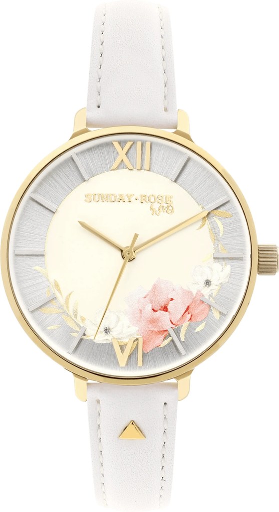 Dámské luxusní designové hodinky SUNDAY ROSE Spirit TEA ROSE LEATHER SUN-S15