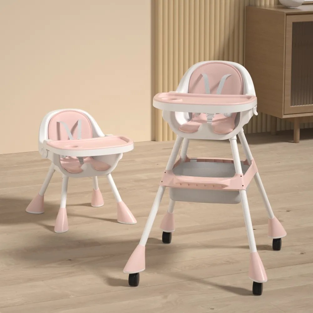 TRENDIE Židle na krmení 3v1 růžová + 2 dárky ZDARMA