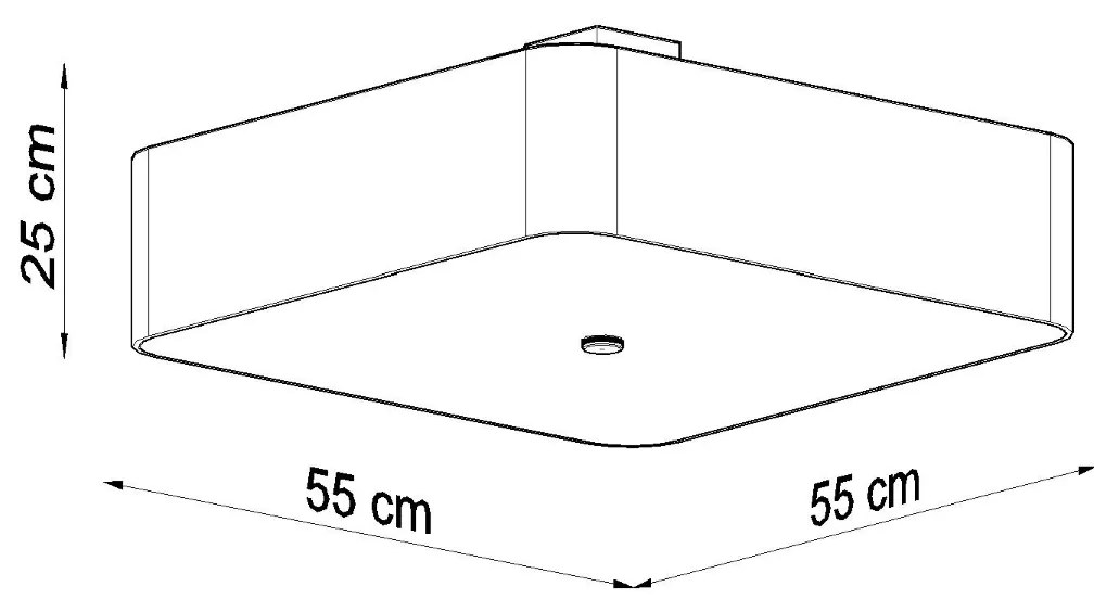 Stropní svítidlo Lokko, 1x černé textilní stínítko, (bílé sklo), (55 cm)