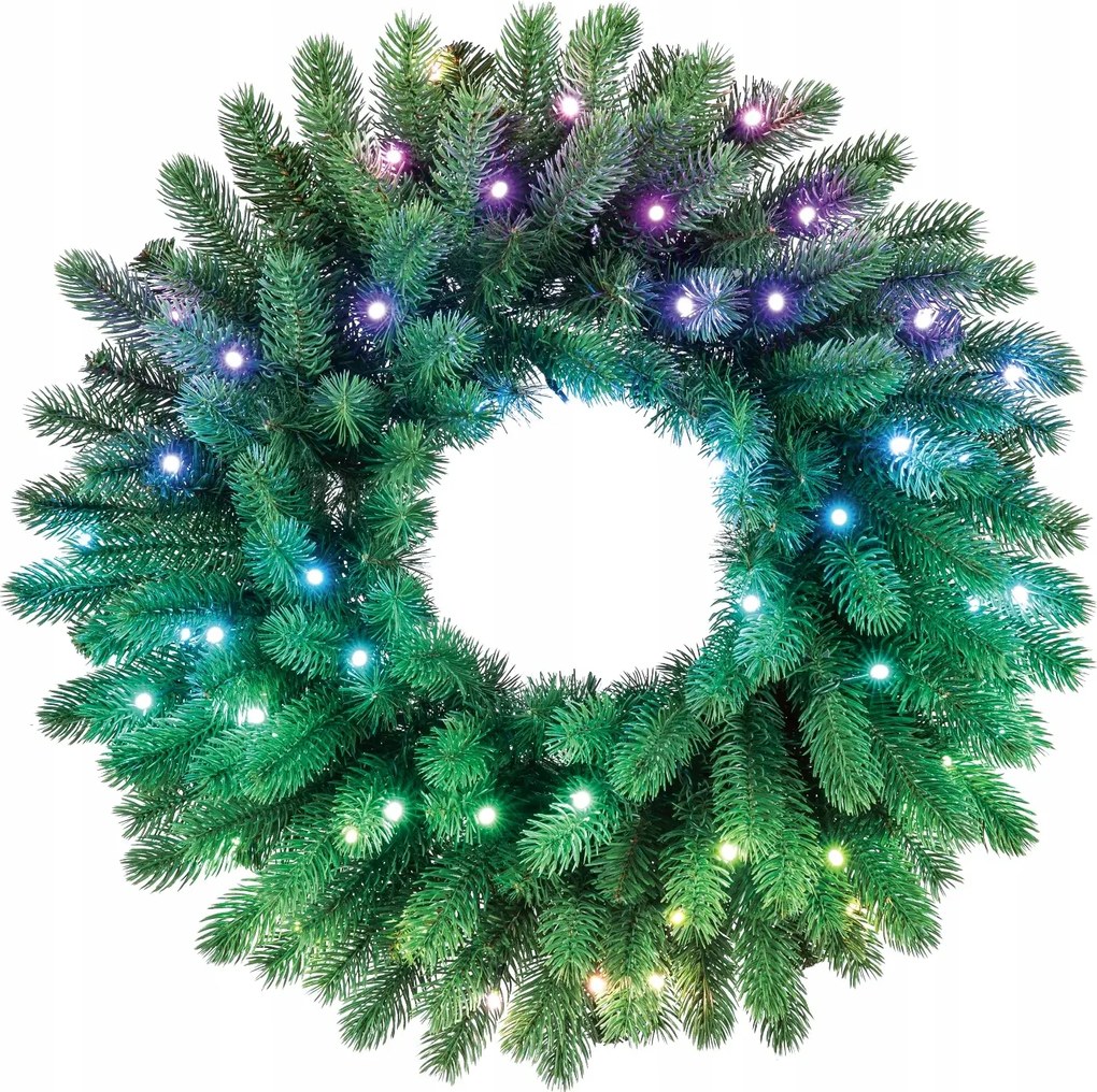 Led věnec Twinkly Pre-lit Wreath 50 Rgb Led, Regal, 60 cm, zelený