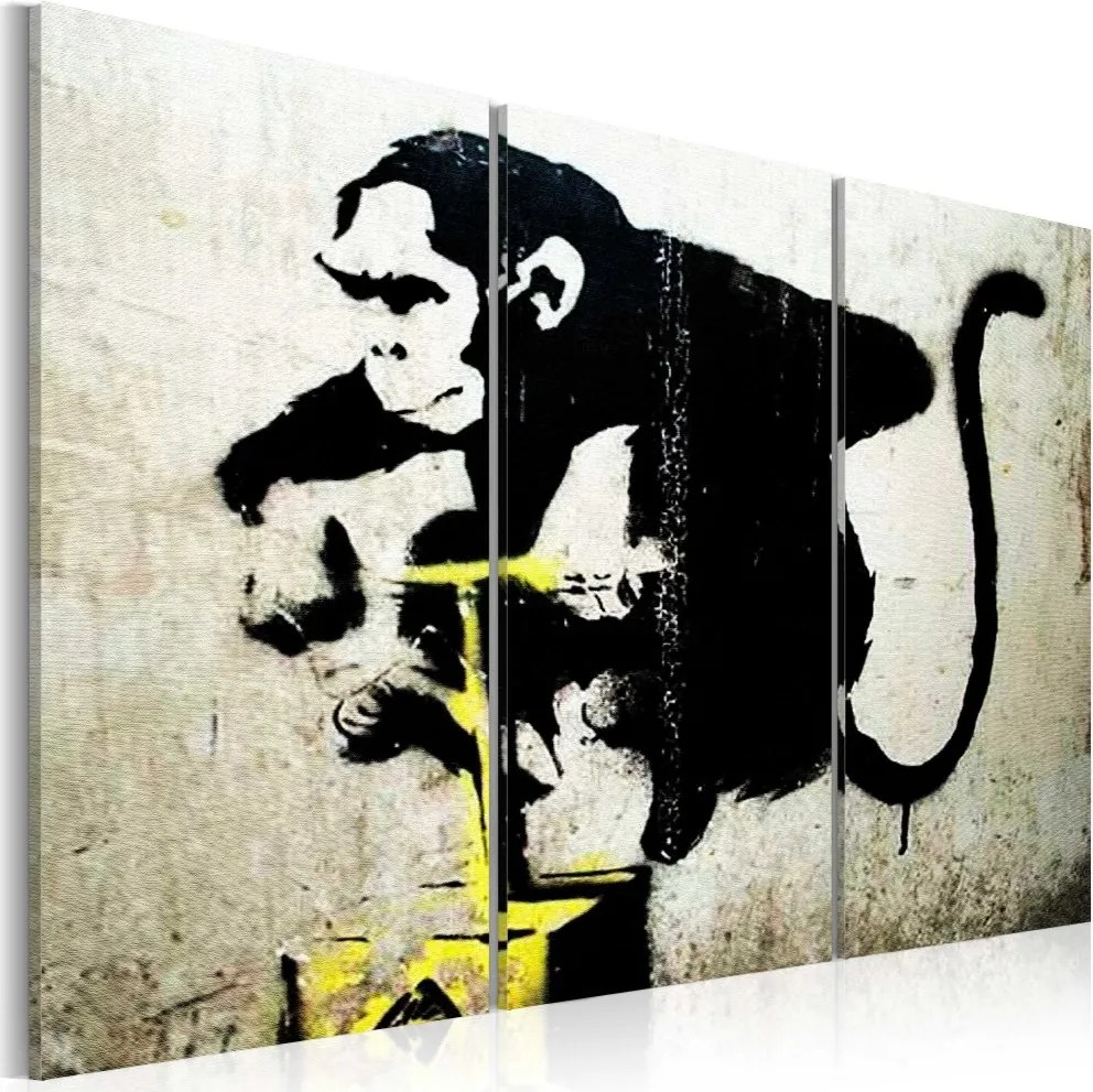 Obraz na plátně Bimago - Monkey TNT Detonator by Banksy 90x60 cm