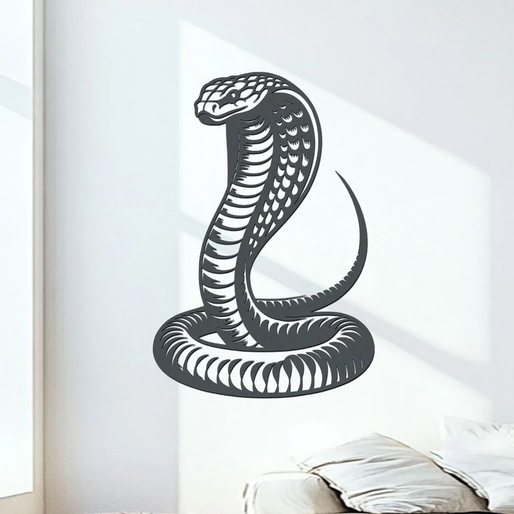 dřevo života Dřevěný obraz Kobra Zvolte rozměr (cm): 29x40, Zvolte barvu dekoru: Černá