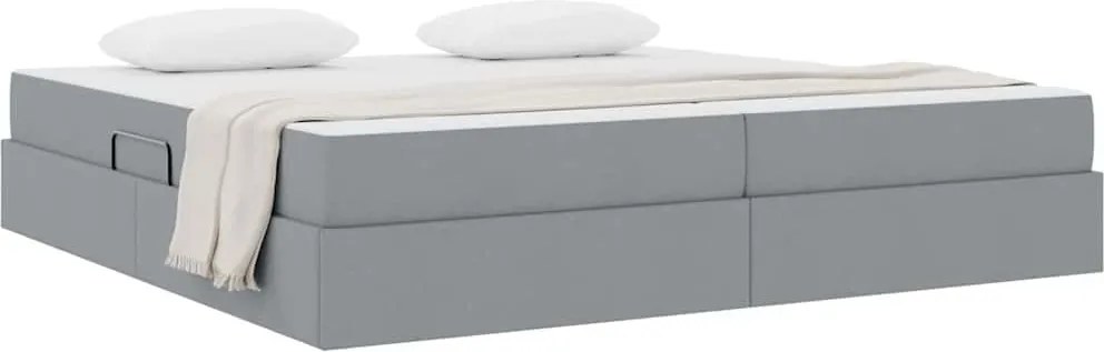 Postel s úložným prostorem a matrací Světle šedá 200 x 200 cm 3399682