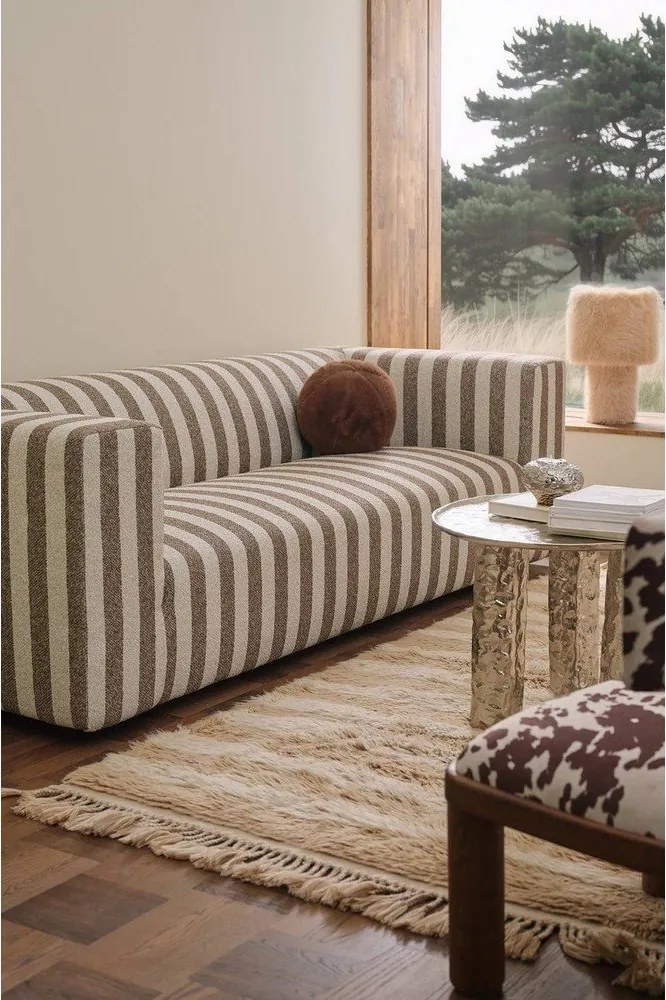 Hnědá/krémová žinylková pohovka 220 cm Lisa – Ellos Home