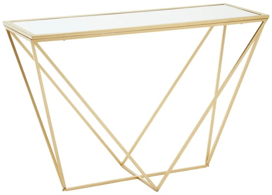 Konzolový stolek se skleněnou deskou ve zlaté barvě 40x120 cm Farran – Premier Housewares