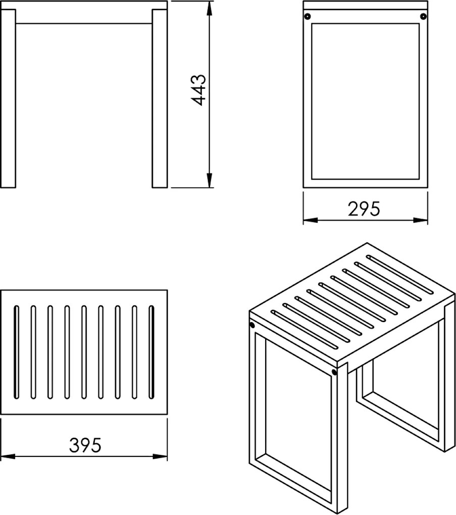 Gedy Himalaya koupelnová stolička 39,5 x 44,3 x 29,5cm bambus 3072