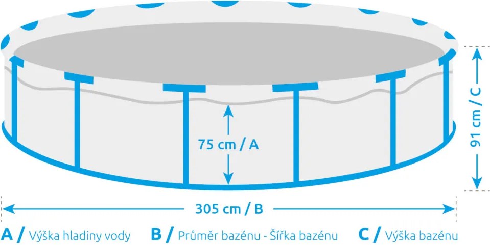 Bazén Marimex Florida 3,05x0,91 m se zabudovaným skimmerem - motiv TEAK