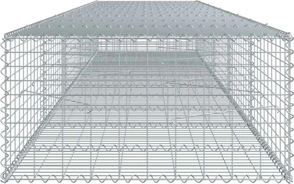 Gabionový koš s víkem 500 x 100 x 50 cm pozinkované železo 3295182