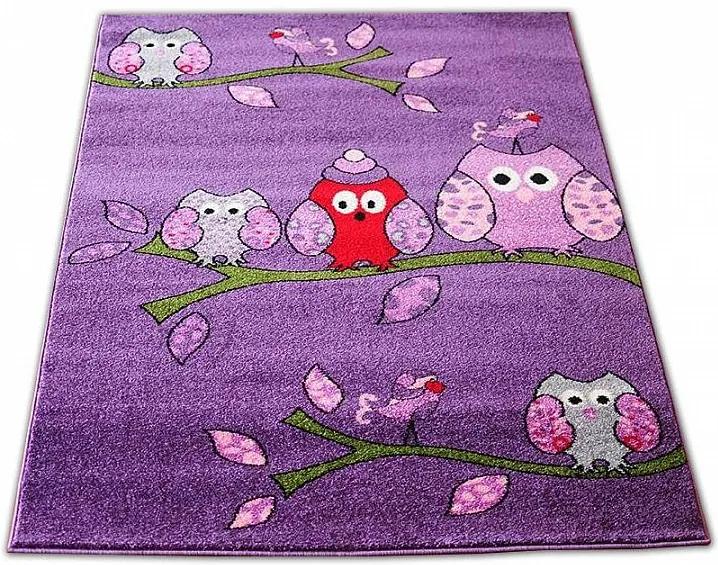 Dětský koberec BELLA SOVY lila 160x220