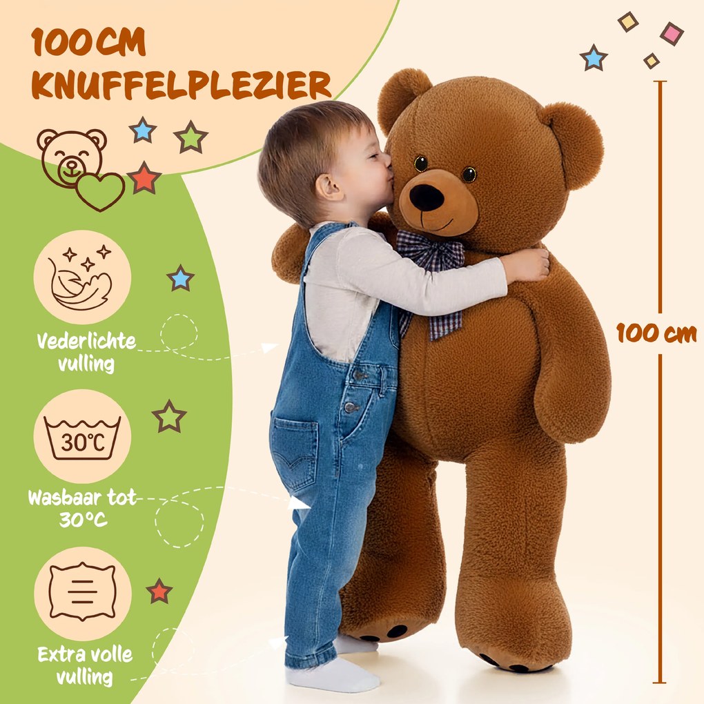 Plyšová hračka Plyšový medvěd XL hnědý 100cm