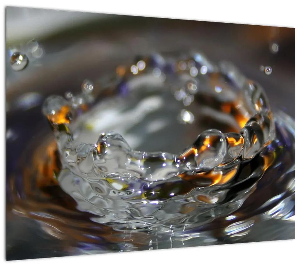 Skleněný obraz náramku z kapek vody (70x50 cm)