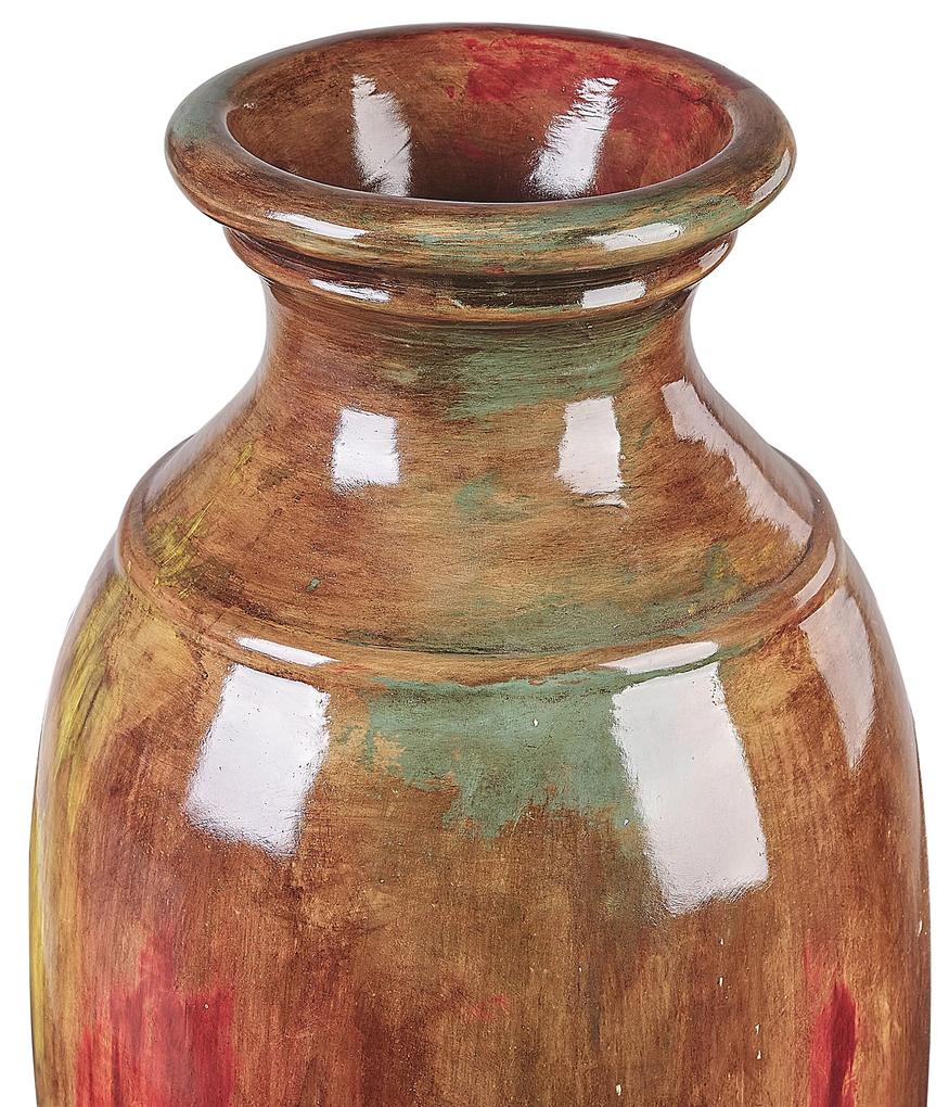 Pálená hlína Dekorativní váza 65 Hnědá Pestrá HIMERA Beliani