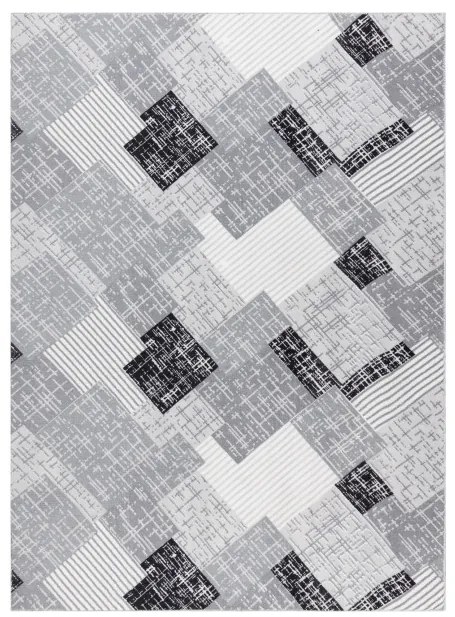 Koberec SAMPLE REMI geometrický, šedý / černý