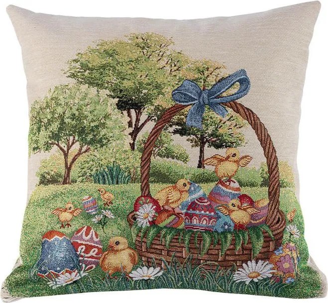Gobelínový povlak na polštářek KUŘÁTKA 45 x 45 cm