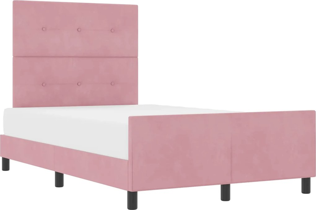 Postel s boxspringem s čelo Růžová 120 x 200 cm samet 3344938