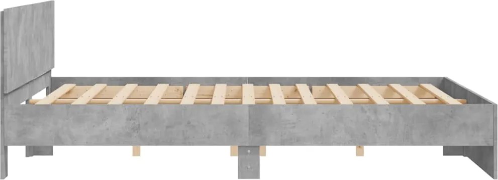 Rám postele s čelem betonově šedý 160 x 200 cm 3207472