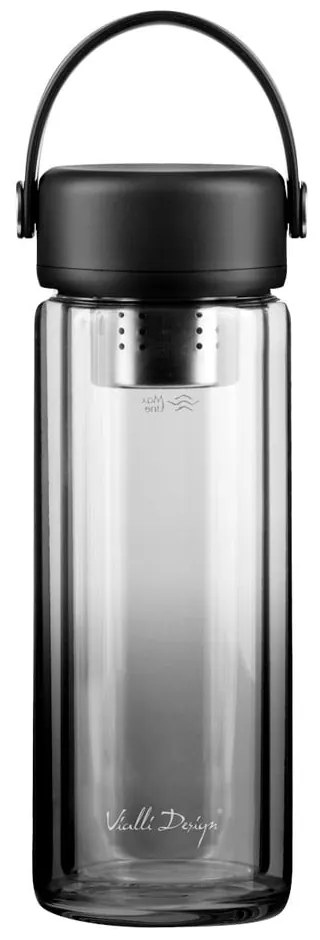 Černá skleněná lahev 350 ml Fuori – Vialli Design