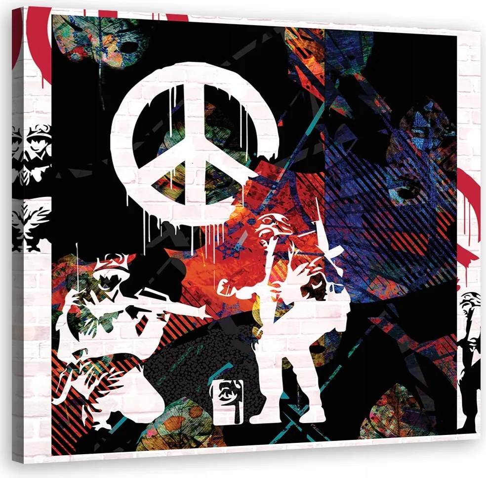 Obraz na plátně Banksy Peace Soliders 60x60