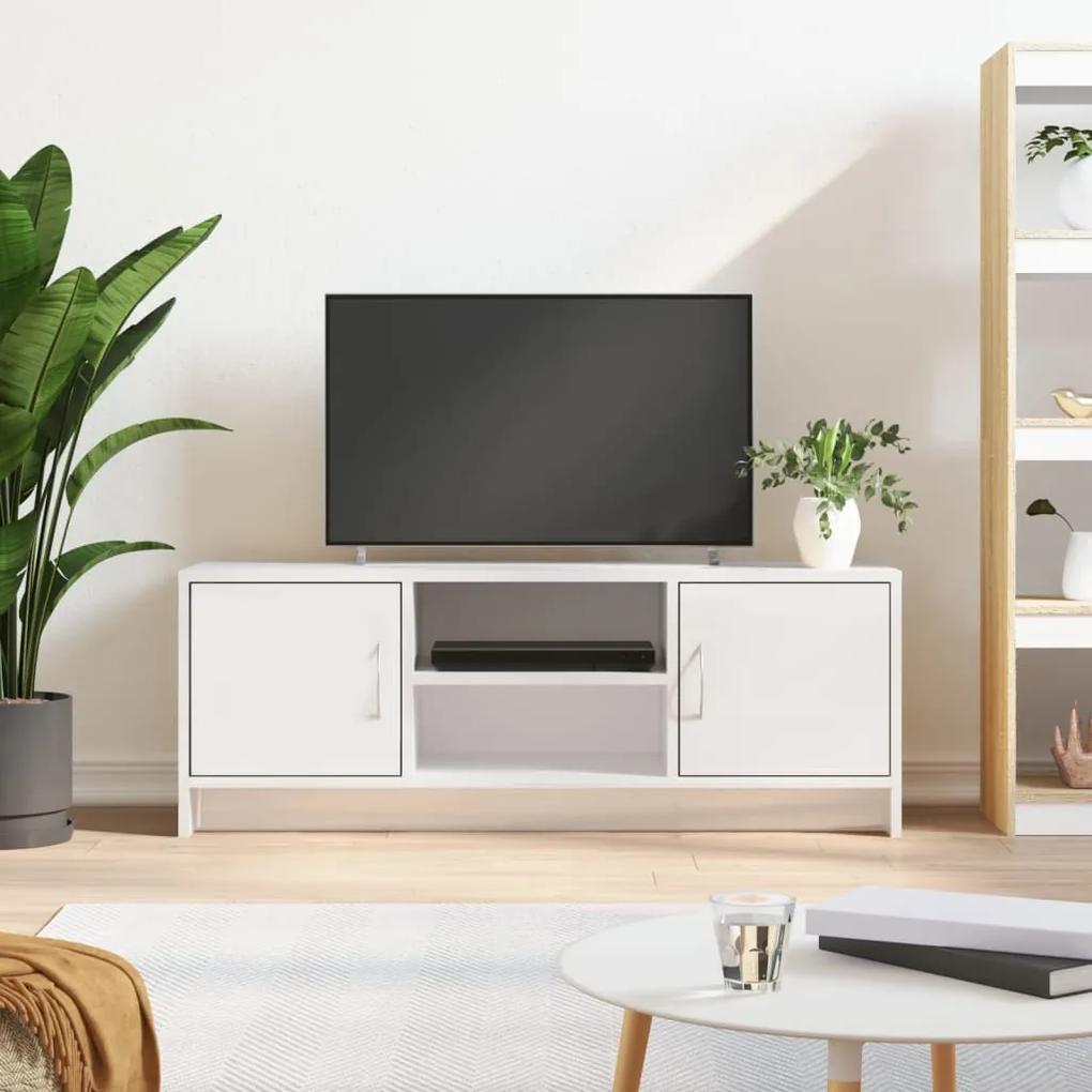TV skříňka bílá vysoký lesk 102x30x37,5 cm kompozitní dřevo
