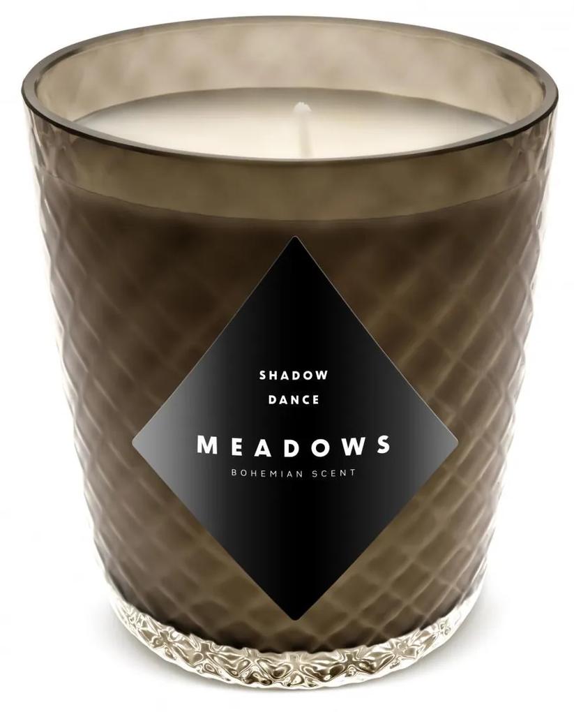 MEADOWS Luxusní vonná svíčka Shadow Dance Mini, hnědá barva, sklo