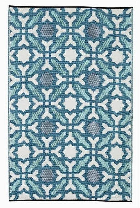 Modro-šedý oboustranný venkovní koberec z recyklovaného plastu Fab Hab Seville, 150 x 240 cm