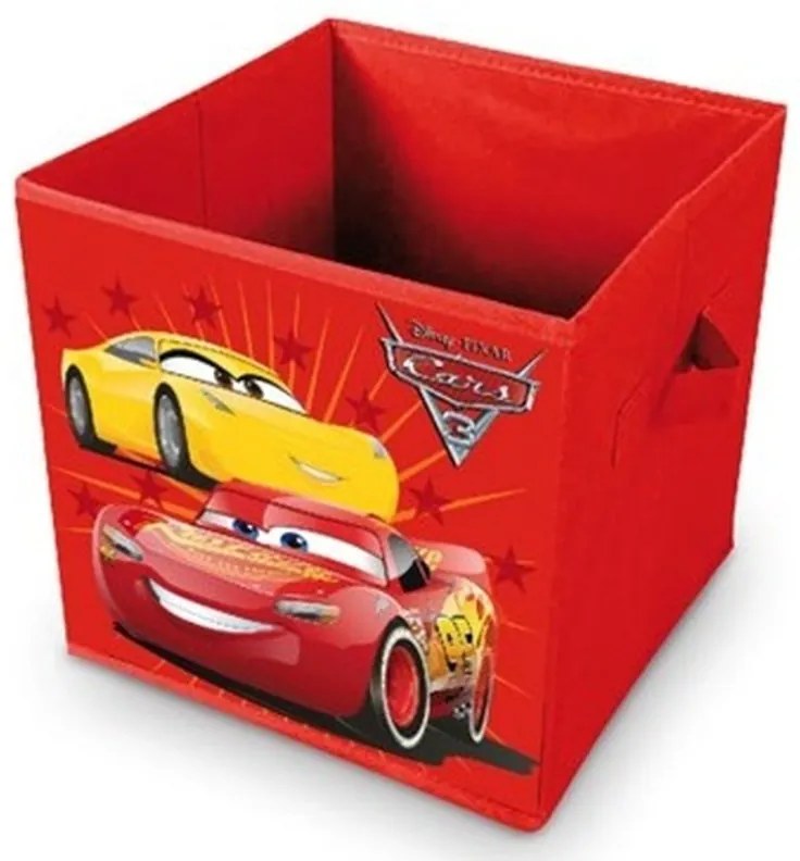Eli · Úložný box na hračky / koš na hračky Auta - Blesk McQueen - Cars - Disney - 28 x 28 x 28 cm
