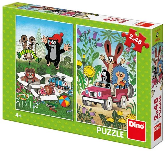 Dino Puzzle Krtek se raduje 2x48 dílků