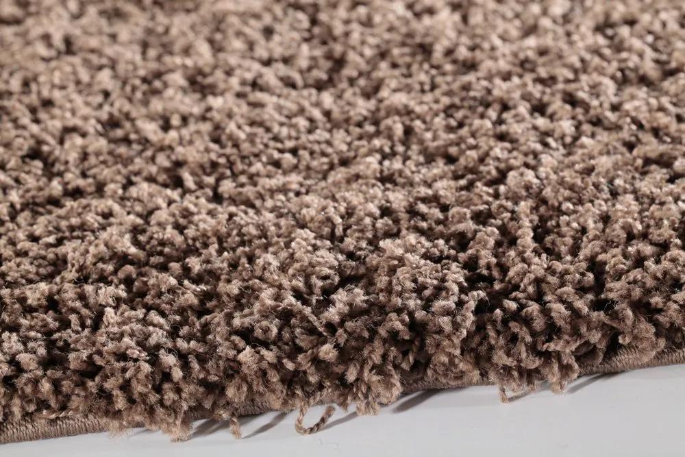 Vopi | Kusový koberec Dream Shaggy 4000 mocca - Kulatý 80 cm průměr