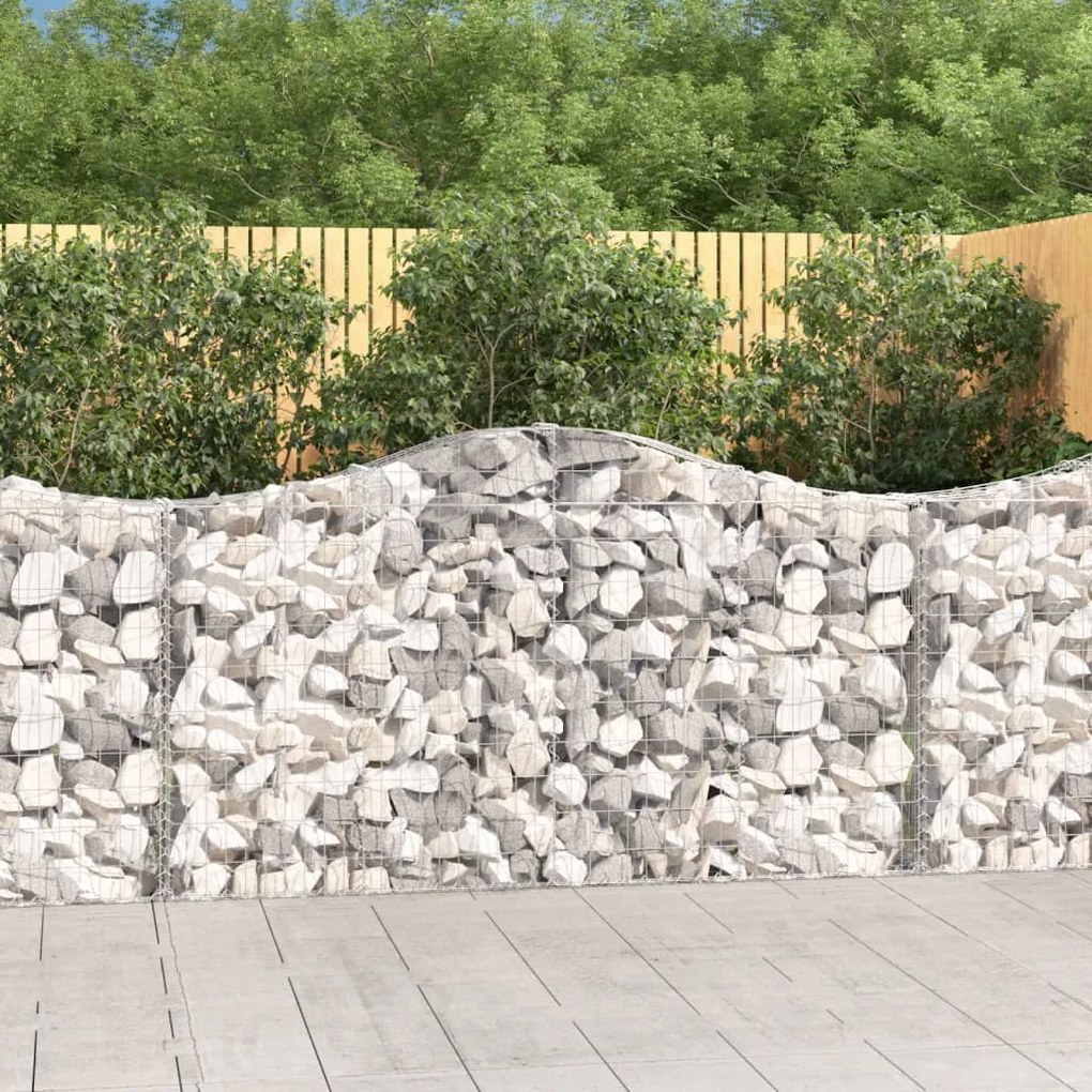 Klenuté gabionové koše 12ks 200x30x100/120cm pozinkované železo 3145440