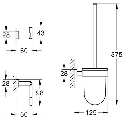 GROHE 40757001 - Sada doplňků ESSENTIALS CUBE lesklý chrom