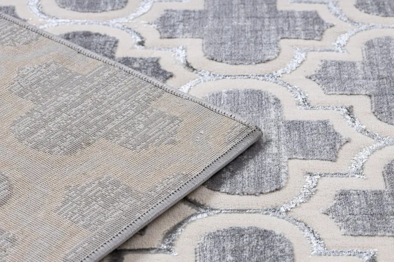 Dywany Łuszczów, Kusový koberec Core W6764 Trellis grey/cream, 80x150, šedá, chodba / předsíň