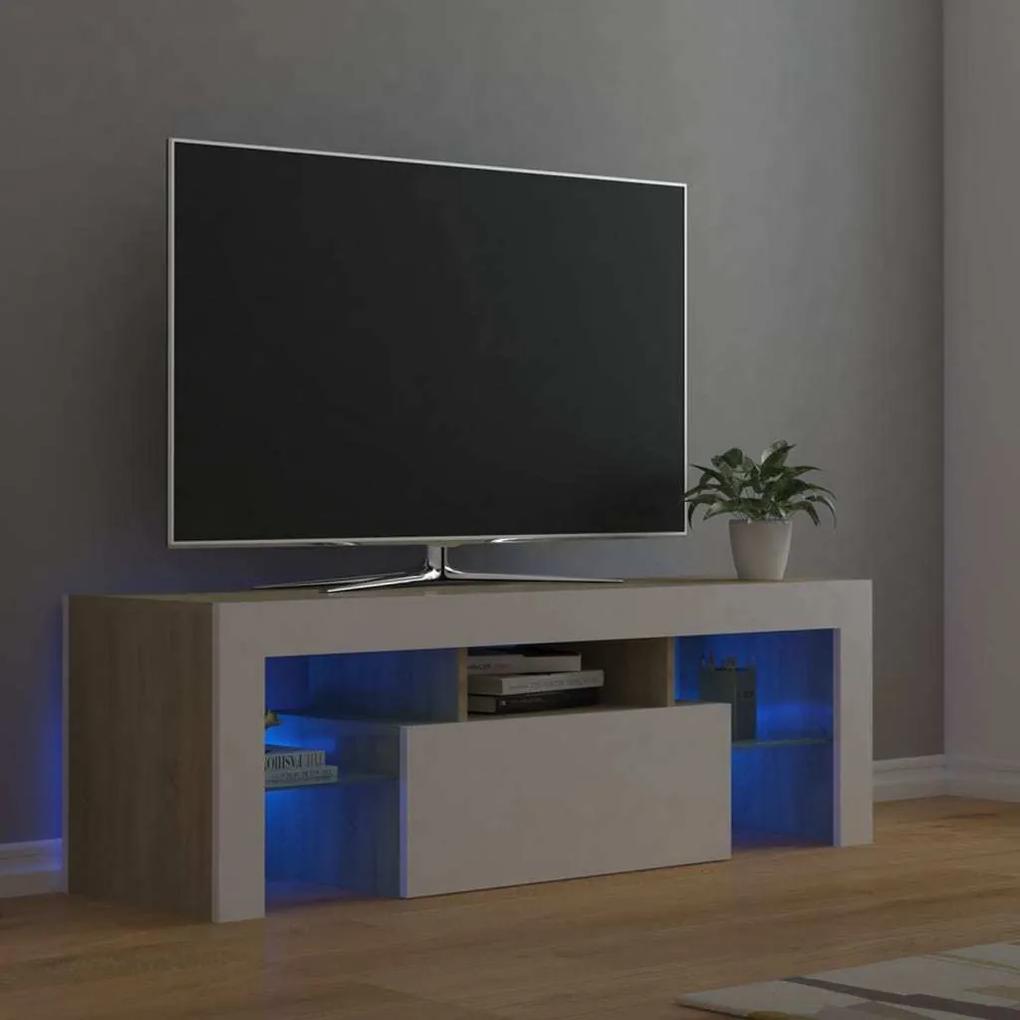 vidaXL TV skříňka s LED osvětlením 120x35x40 cm [815668] Barva: Bílá