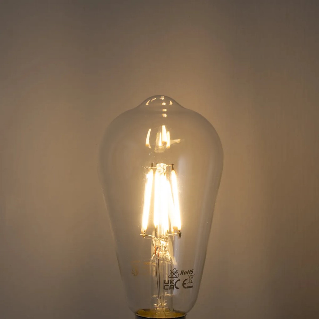 Sada 5 LED filamentových žárovek E27 ST64 čirých 4W 470 lm 2700K