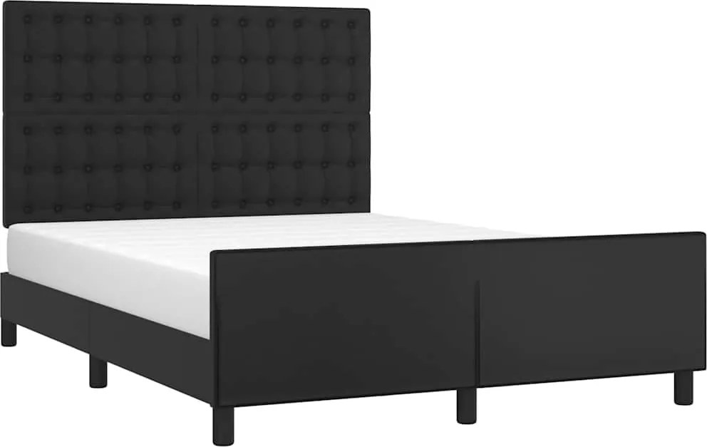 Rám postele s čelem černý 140x200 cm umělá kůže 3125573