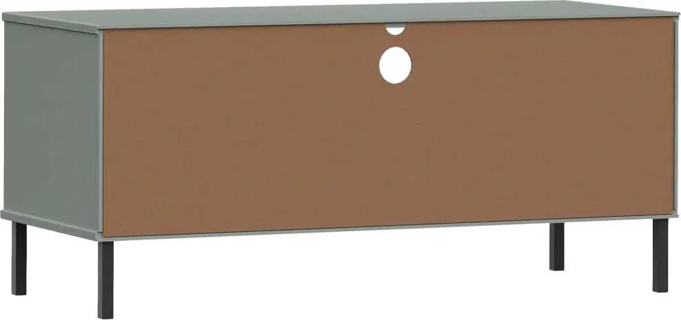 vidaXL TV skříňka s kovovými nohami masivní borové dřevo OSLO [351025] Barva: Hnědá