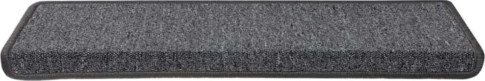 Schodové rohože 15 ks 65 x 21 x 4 cm tmavě šedé s obdélníkovým okrajem 326197