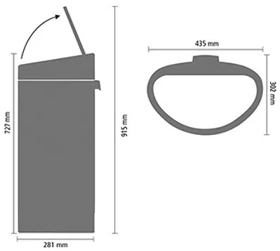 Brabantia Koš Touch Bin NEW 40L lesklá ocel