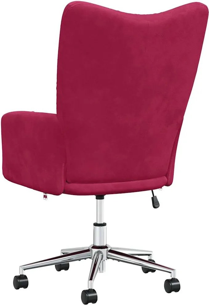Relaxační křeslo vínové samet 328166